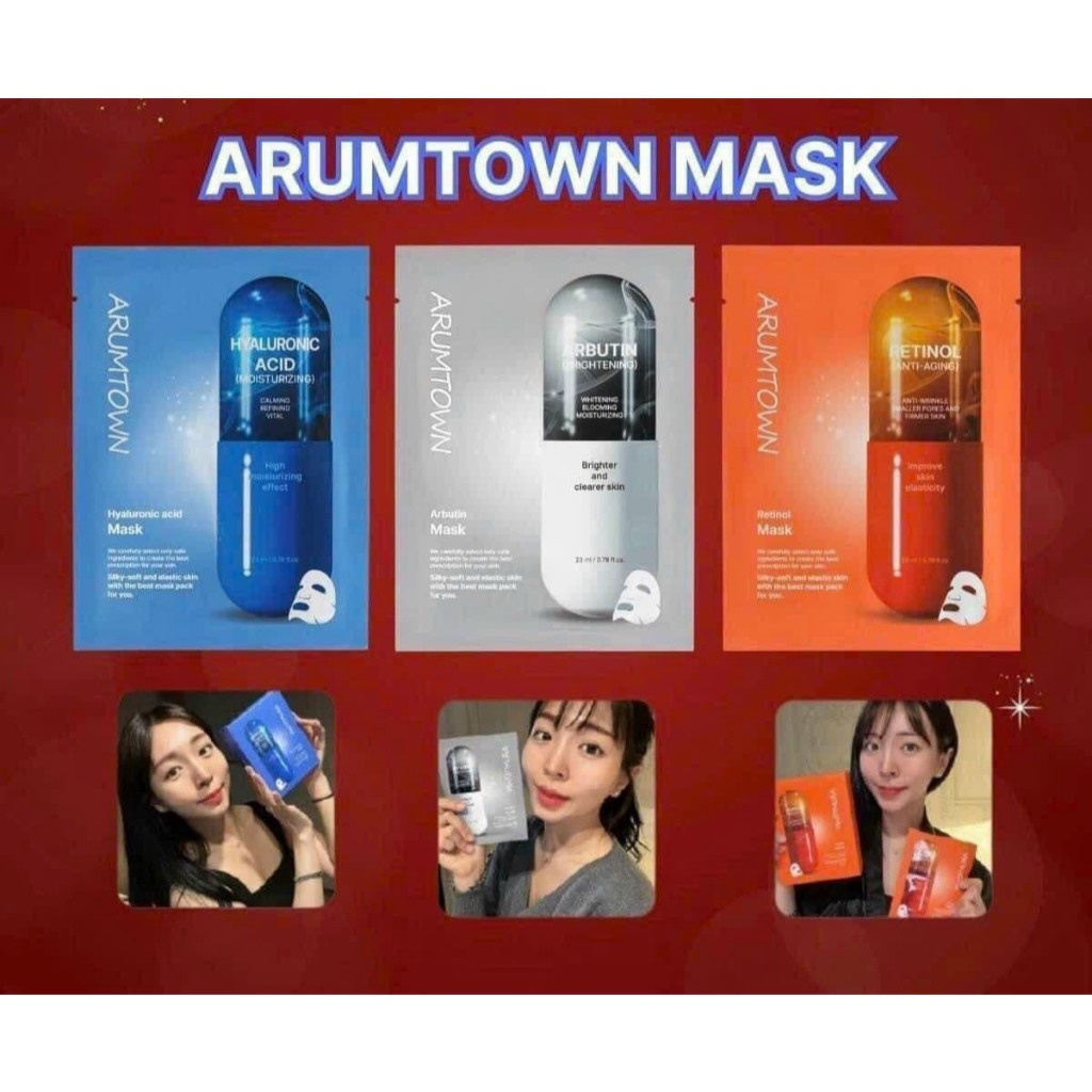 Mặt nạ Arumtown mask dưỡng trắng cấp ẩm chống lão hóa Hàn Quốc (25g ...