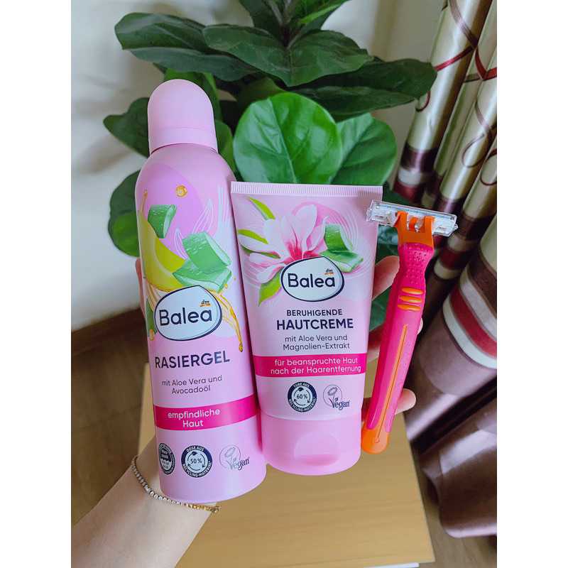 (Tặng kèm dao 2 lưỡi) Combo bọt bơ + kem ức chế mọc lông + dao cạo ...