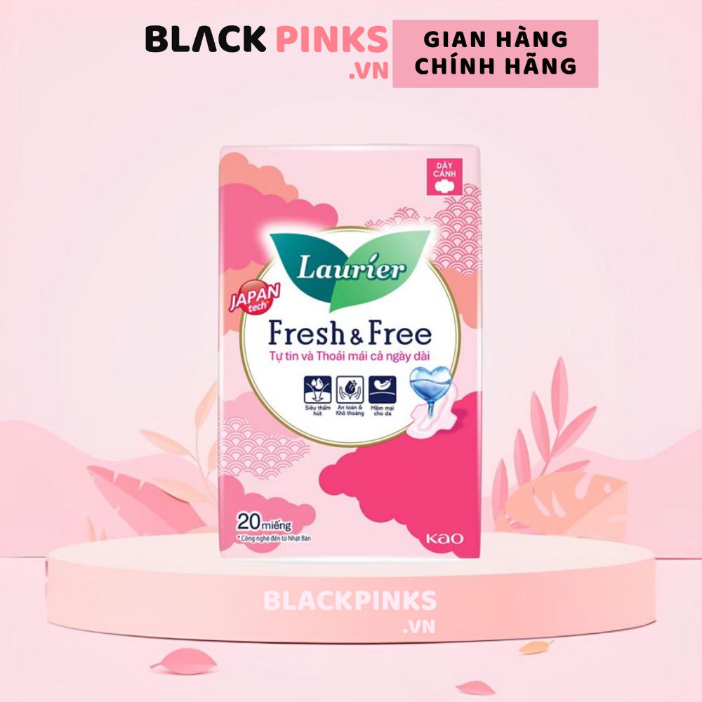 Băng vệ sinh Laurier Fresh & Free dày cánh 22cm thấm hút tốt 20 miếng ...