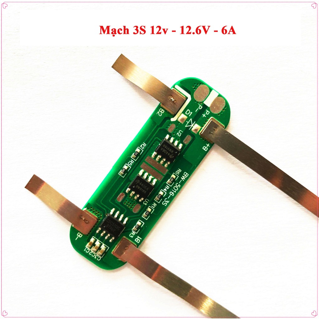 Mạch Pin 12v - Mạch Pin 3S 12v - 12.6V - 6A, sạc và bảo vệ pin Li-ion 3 ...