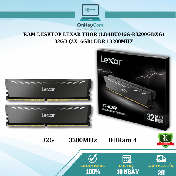 Ram desktop Lexar THOR (LD4BU016G-R3200GDXG) 32GB (2X16GB) DDR4 3200MHZ | Shopee Việt Nam