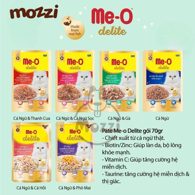 [Hộp 12 gói] Pate cho mèo Me-o Delite Gói 70gr | Shopee Việt Nam