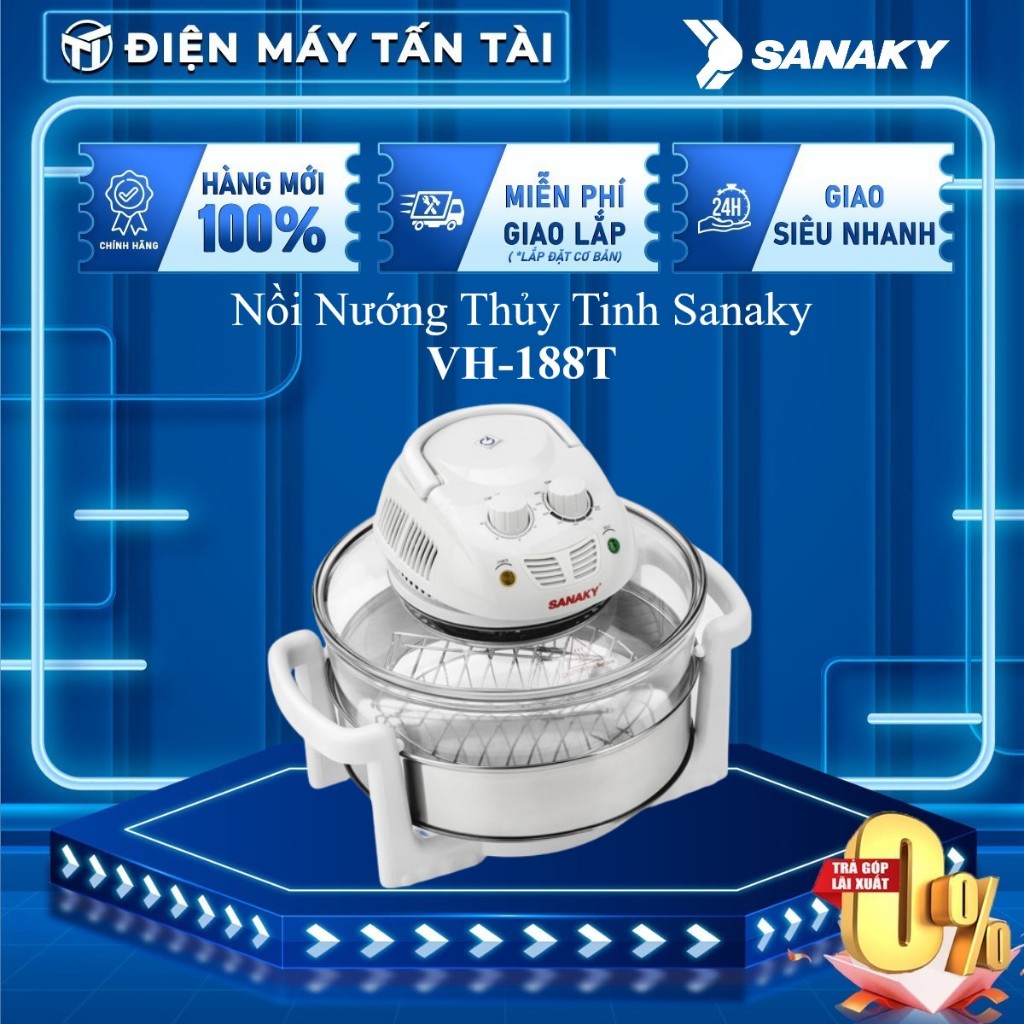 VH-188D / VH-188T - Nồi Nướng Thủy Tinh Sanaky VH-188T/D - BẢO HÀNH ...