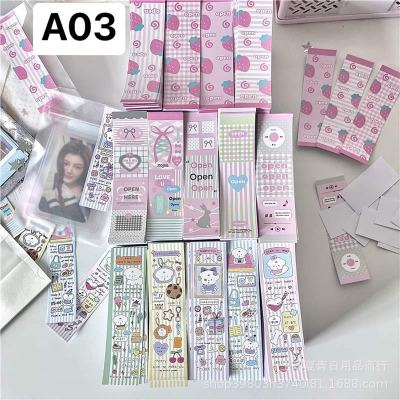 Combo Sticker niêm phong gói hàng form dài cute tiện lợi A03 | Shopee ...