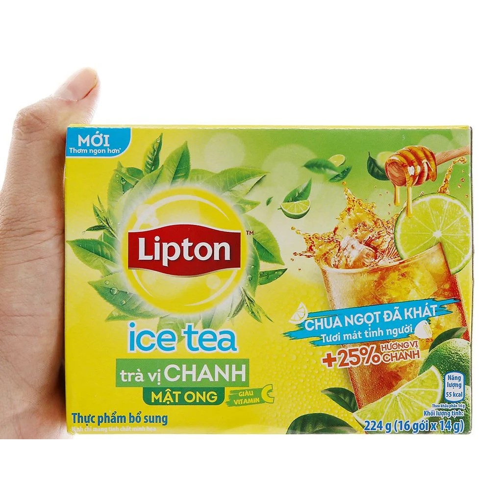 Trà Lipton Ice Tea chanh mật ong hộp 224g (16 gói x 14g) | Shopee Việt Nam