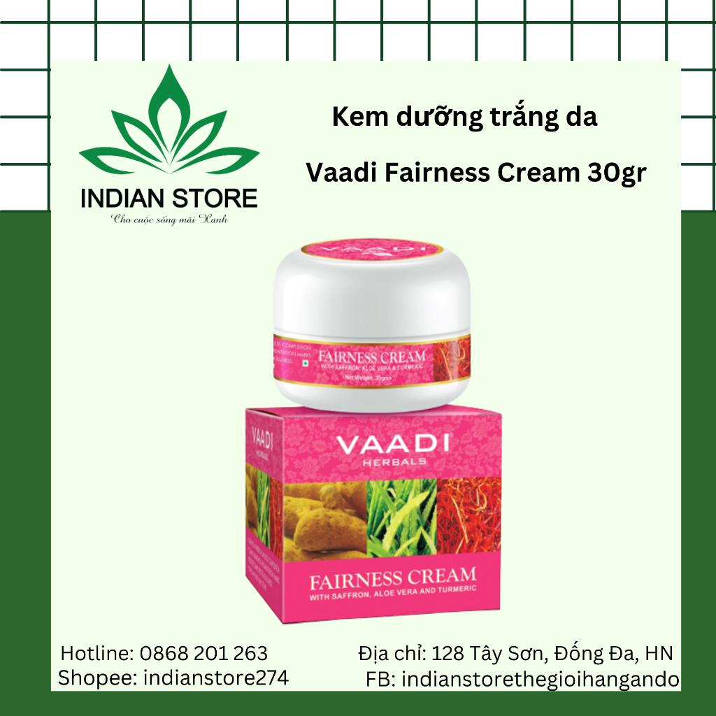 Kem dưỡng trắng da Vaadi Fairness Cream 30g | Shopee Việt Nam