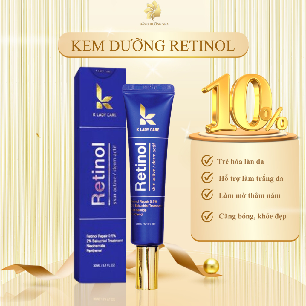 Kem Dưỡng Retinol K Lady Care 0,5% chống lão hóa, sáng da, tăng sinh collagen, mờ thâm nám, giảm ...