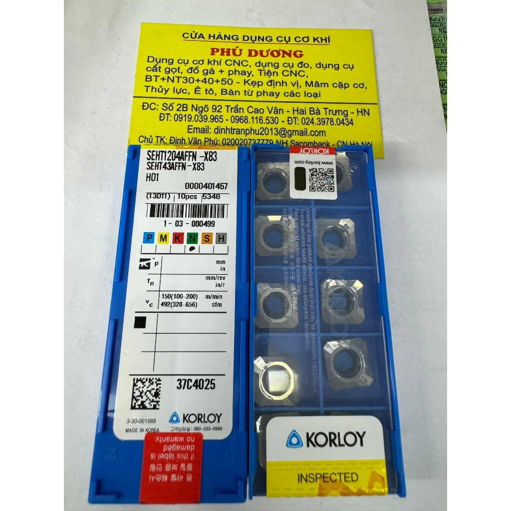 Hộp chíp phay nhôm SEHT1204AFFN-X83 . Hãng Korloy | Shopee Việt Nam