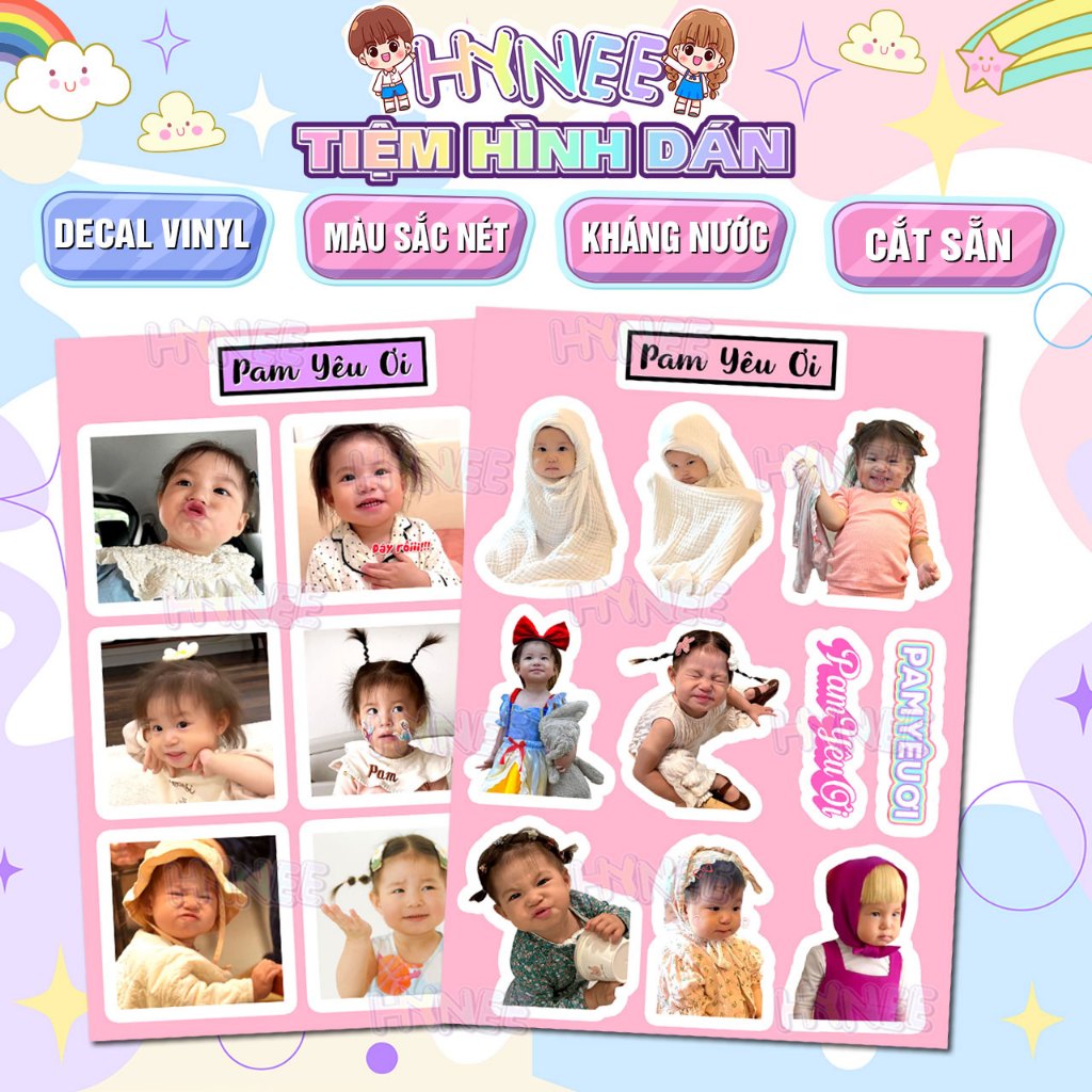 Sticker Pam Yêu Ơi Dễ Thương - Sticker Pamyeuoi Dán Mũ Bảo Hiểm, Dán ...