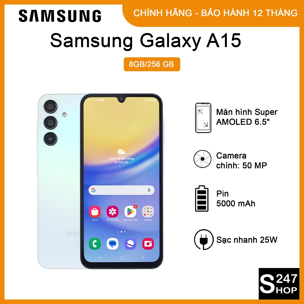 Điện thoại Samsung Galaxy A15 5G 8/256Gb - Samsung A15 Chính Hãng (Bảo ...