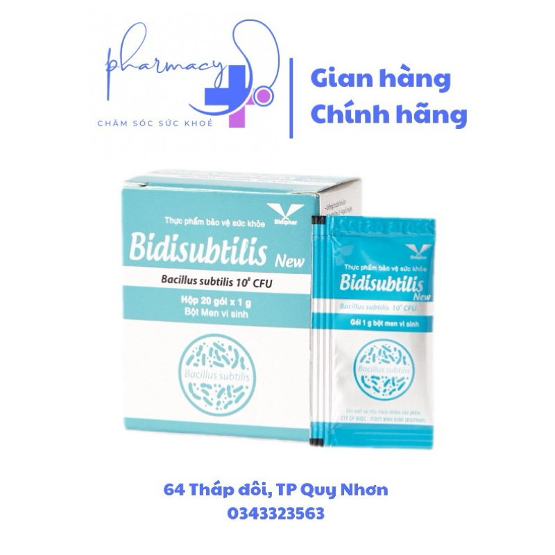 Bột men vi sinh BidiSubtilis New Bidiphar hỗ trợ tiêu chảy, táo bón ...