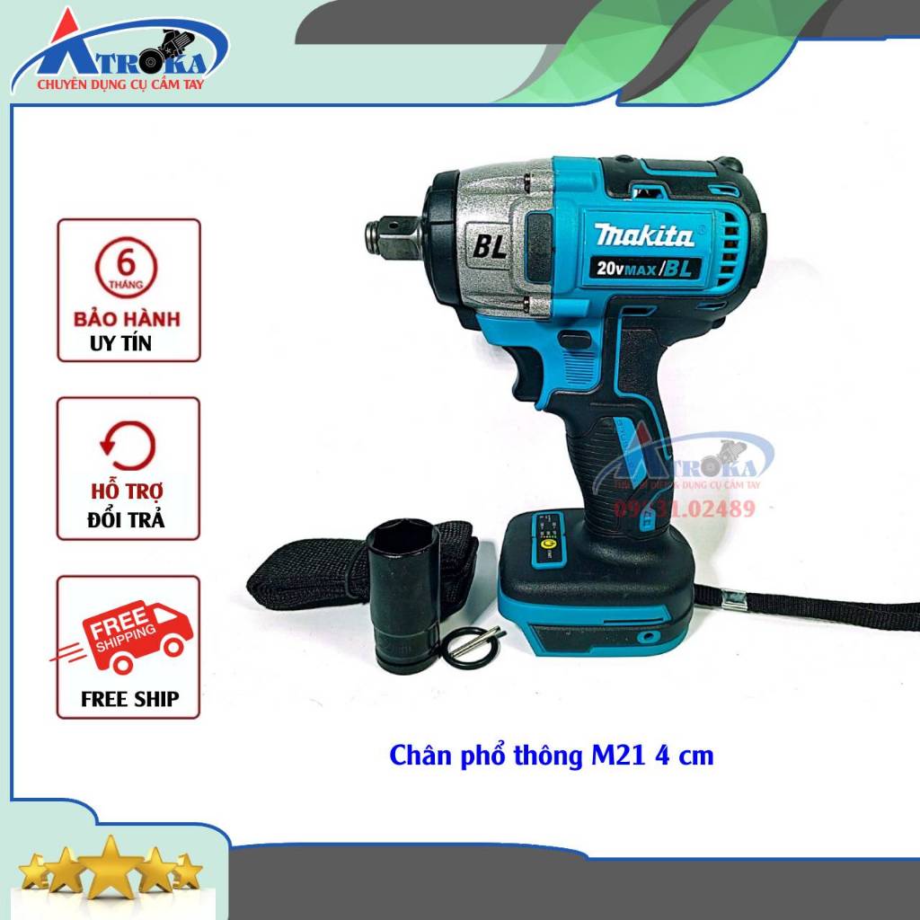 Thân máy siết bulong Makita DF331D, lực siết 380Nm, chân pin phổ thông M21 4 cm, động cơ không ...