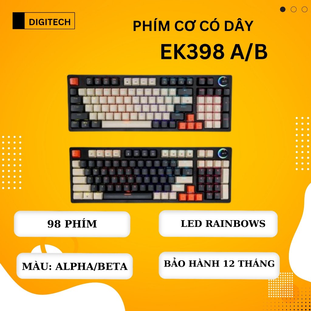 Bàn phím cơ, bàn phím gaming có dây E-DRA EK398 Beta / Alpha bảo hành ...