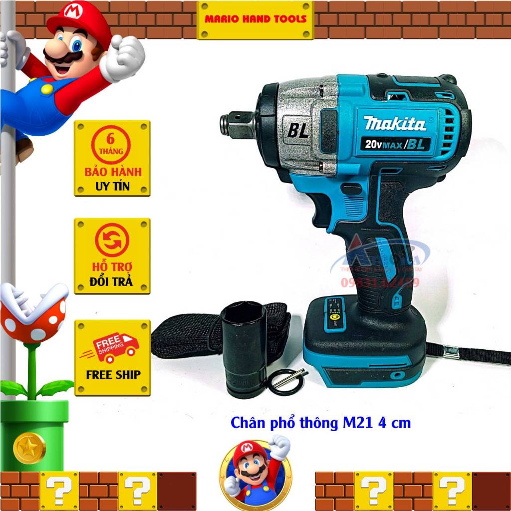 Thân Máy siết bulong Makita 20v 199v DF331D, chân pin phổ thông 4 cm, động cơ không chổi than ...