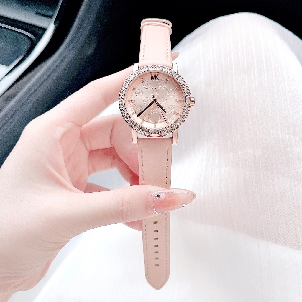 Đồng hồ nữ dây da Michael Kors Quartz Pink MK2987 | Shopee Việt Nam