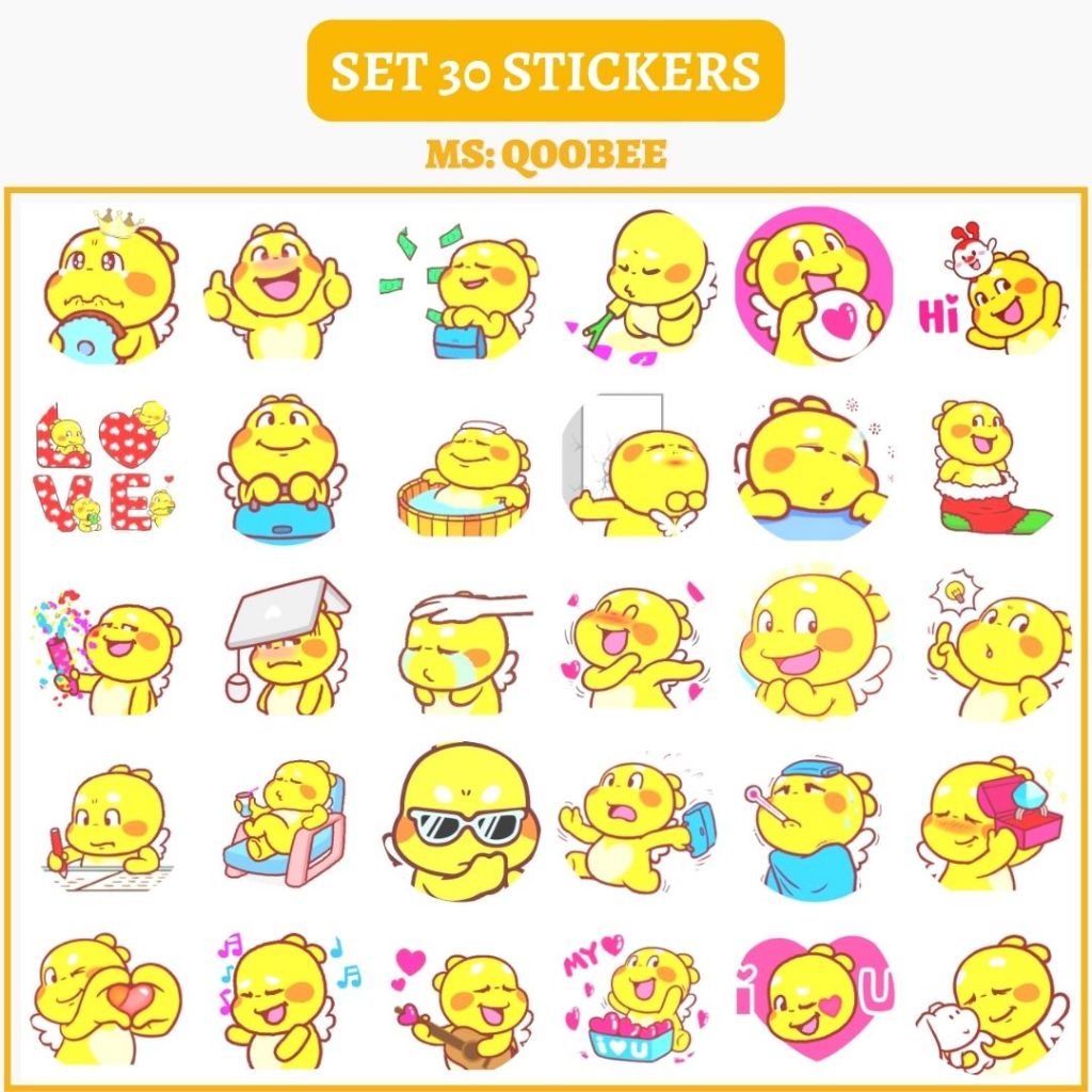 🔥SET 30 HÌNH DÁN STICKERS - QOOBEE 🔥 | Shopee Việt Nam