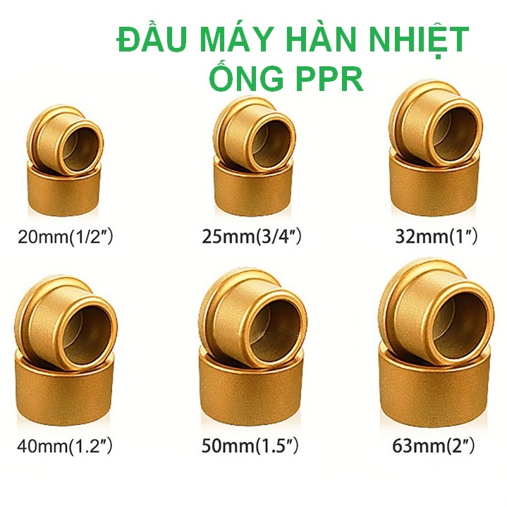 Đầu Máy Hàn Ống Nhiệt PPR 20 25 32 40 50 63 đủ size chống dính ống nước nóng - đầu hàn ống nhiệt ...