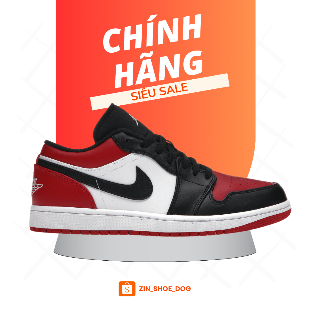 [CHÍNH HÃNG] Giày Air Jordan 1 Low Bred Toe 553558-612 Auth dành cho ...