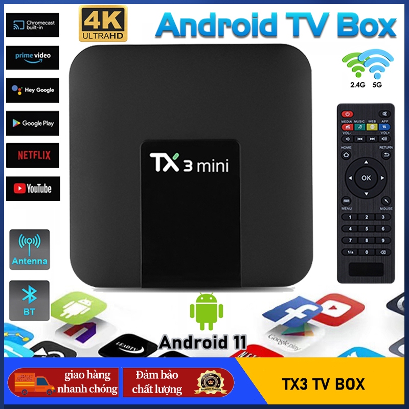 Android TV BOX TX3 Mini 4K,Dual Wifi 2.4 và 5Ghz,Hỗ trợ kết nối ...