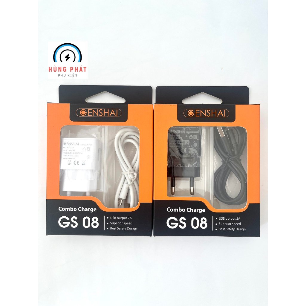 Bộ sạc GENSHAI GS08 USB Micro bộ sạc cấp nguồn điện chuẩn 5V-1A tương ...