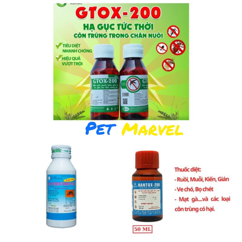 Dung dịch pha phun, xịt môi trường loại bỏ ve, rận, mòng, muỗi,..Hantox ...