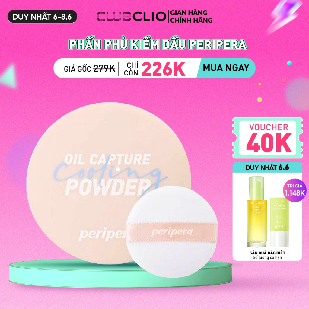 [Voucher 15K] Phấn Phủ Peripera Oil Capture Cooling Powder 11G | Shopee ...