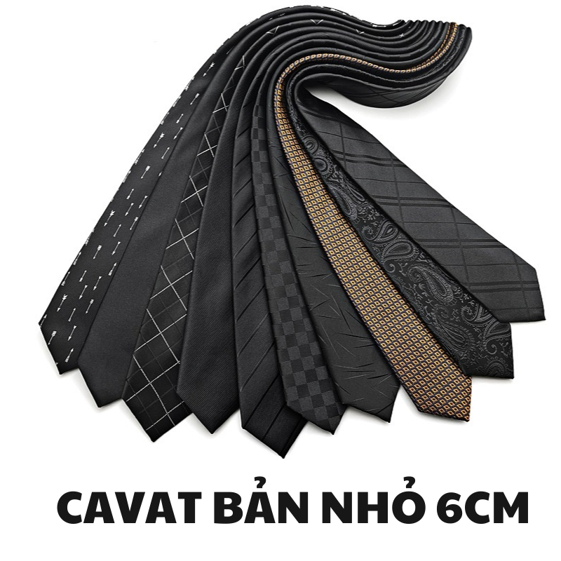 Cavat Nam Adam88 màu đen bản nhỏ 6cm phong cách Hàn Quốc, Cravat cao cấp, Cà vạt công sở ...
