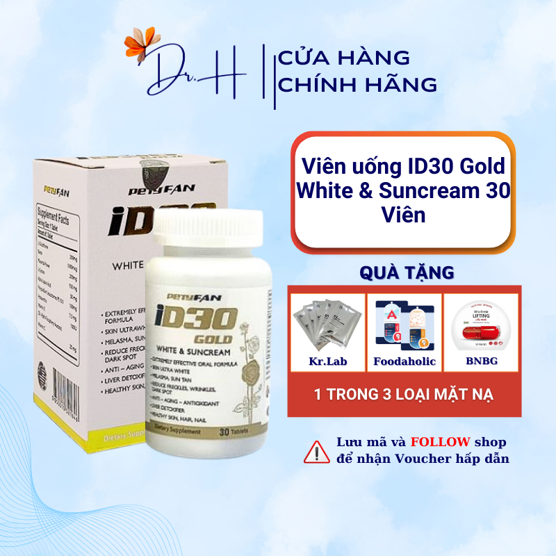 Viên uống ID30 Gold White & Suncream 30 Viên | Shopee Việt Nam