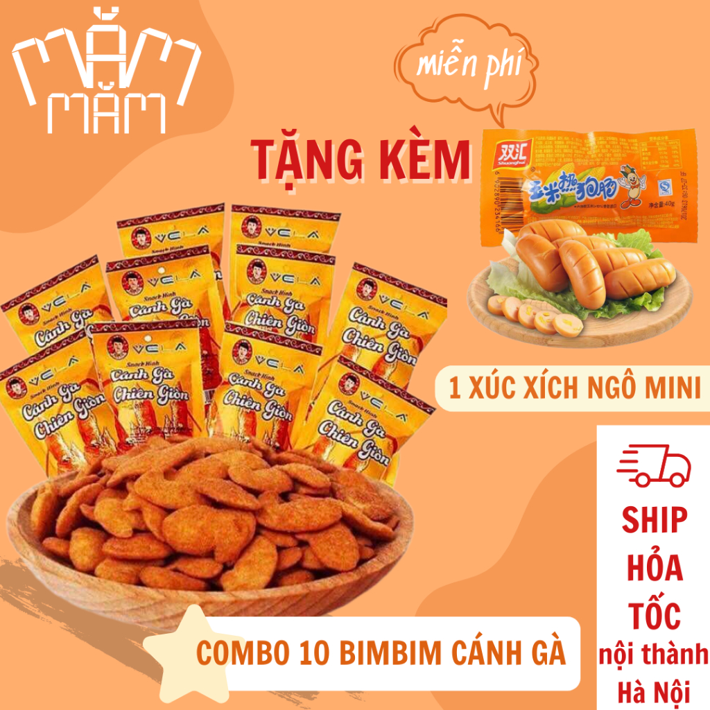 [COMBO 10 GÓI TẶNG 1] Snack bim bim cánh gà chiên giòn nội địa TQ (gói ...