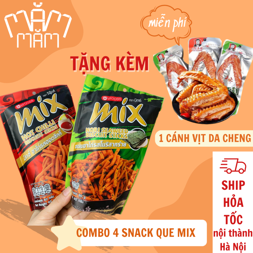 [MUA 1 TẶNG 1] Snack bim bim que Mix Vfoods Thái Lan 50g các vị - MĂM ...