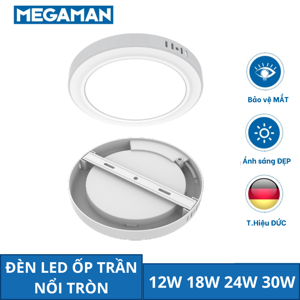 Chính Hãng ĐỨC - Đèn LED Ốp Trần Nổi Tròn MEGAMAN Tiết Kiệm Điện 12W ...