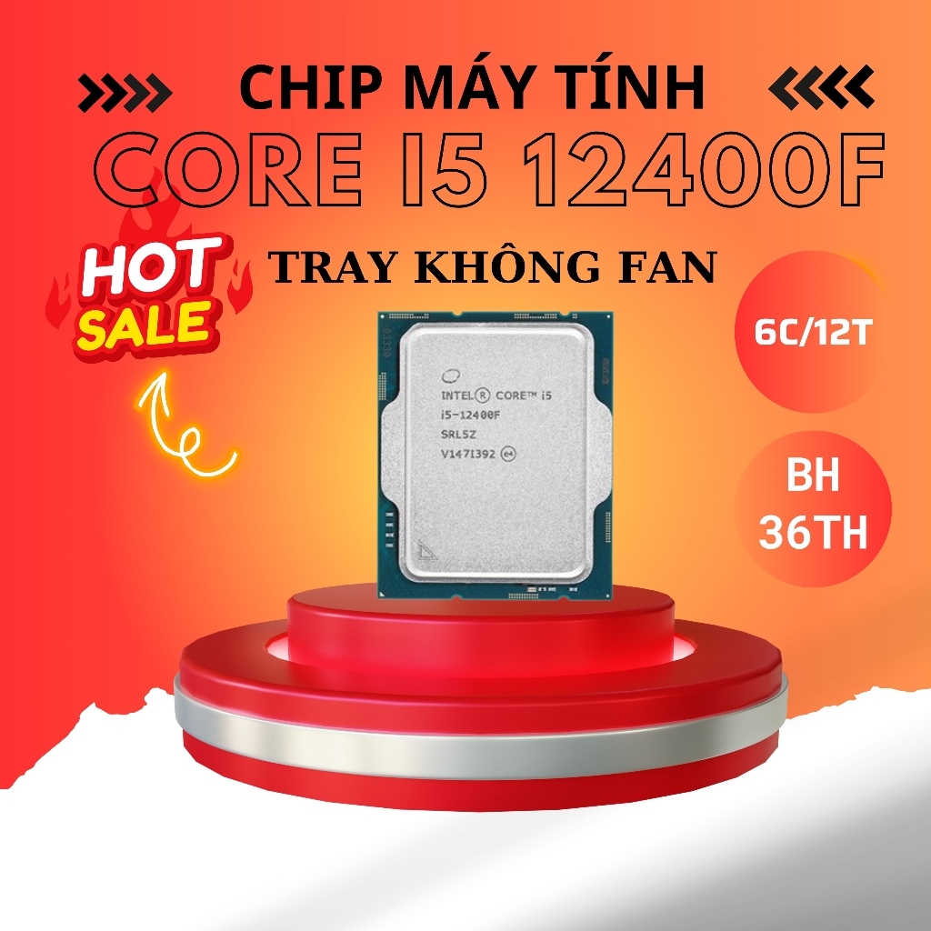 Bộ vi xử lý CPU Intel Core I5 12400F đời 12 LGA1700 6 nhân 12 luồng 4 ...