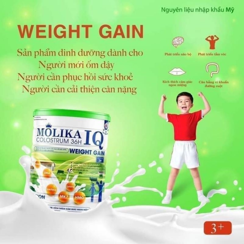 Sữa tăng cân Molika Weight Gain 900g, Hạn sử dụng 17/11/2024. Dành cho ...