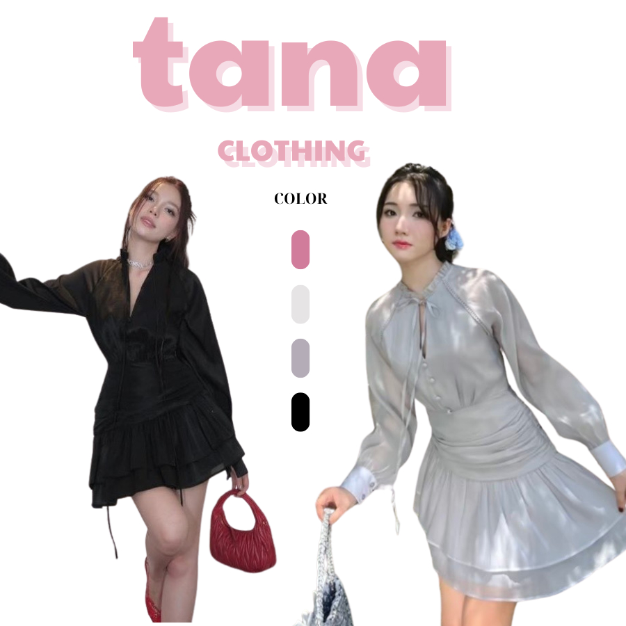 Váy Dự tiệc Tiểu Thư Dáng Xòe Tana Váy Voan Tơ Tay Dài Cách Điệu Xinh ...
