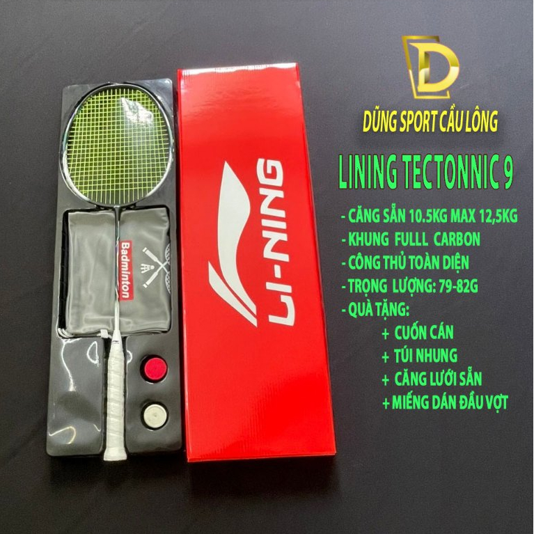 Vợt Cầu Lông Lining Tectonic 9 Bản Full Hộp, Căng Sẵn 10.5kg Max 12.5kg ...