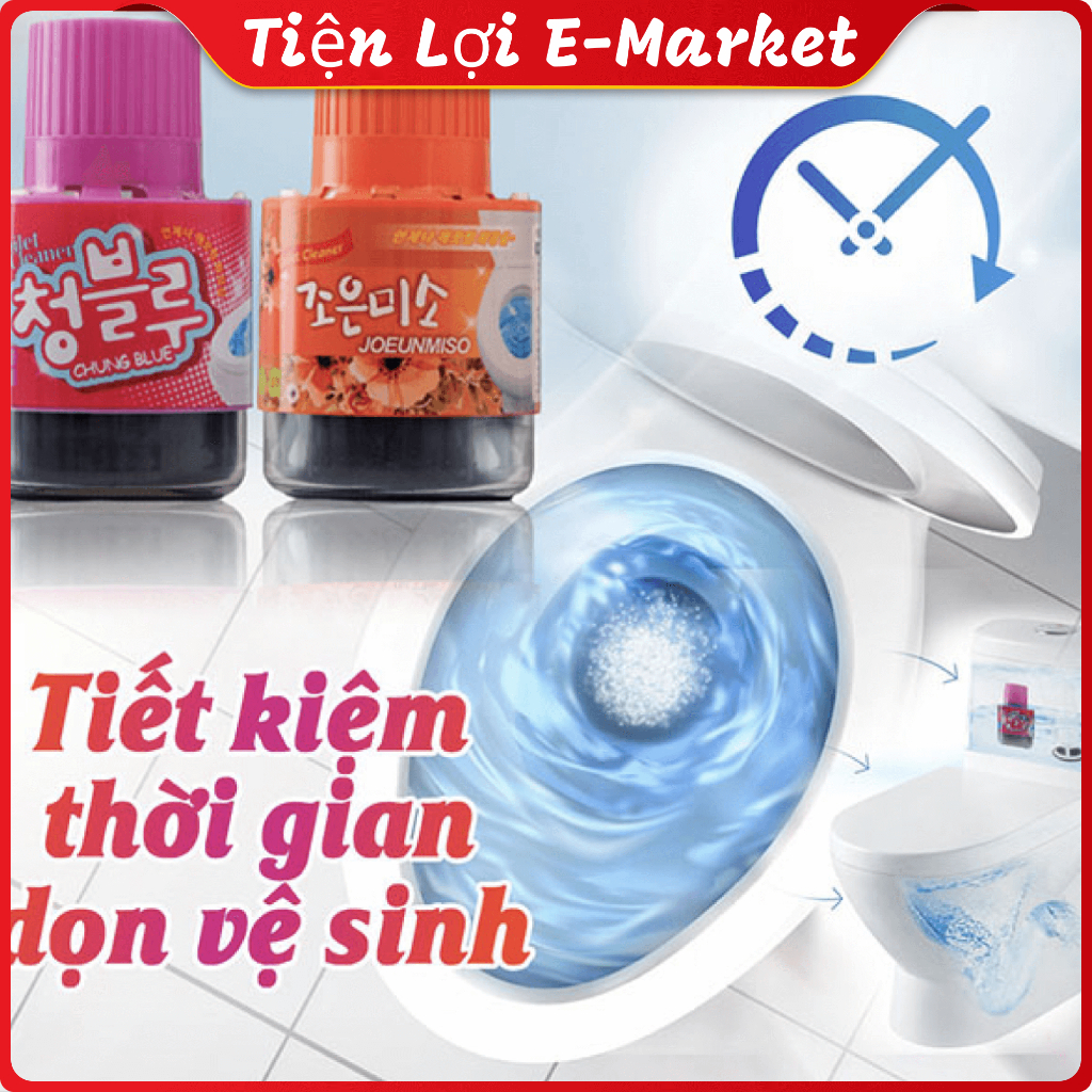 Cốc (Lọ) Thả Bồn Cầu Hàn Quốc Hanvit Chung Blue 180gr, Công Nghệ Độc Quyền Đánh Bay Vi Khuẩn, Ố ...