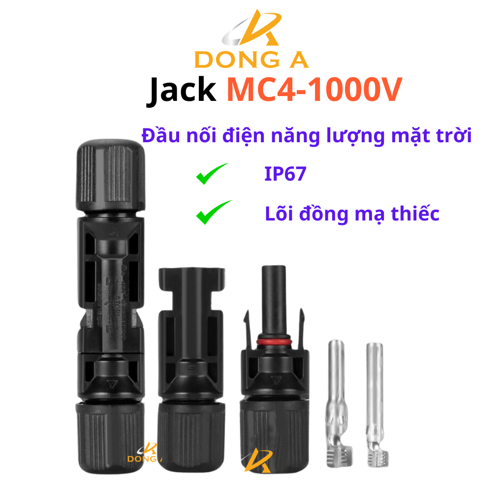 Cặp Jack nối MC4-1000V, 1500V kết nối pin năng lượng mặt trời chuyên dụng, Jack MC4 1000V-1500V ...