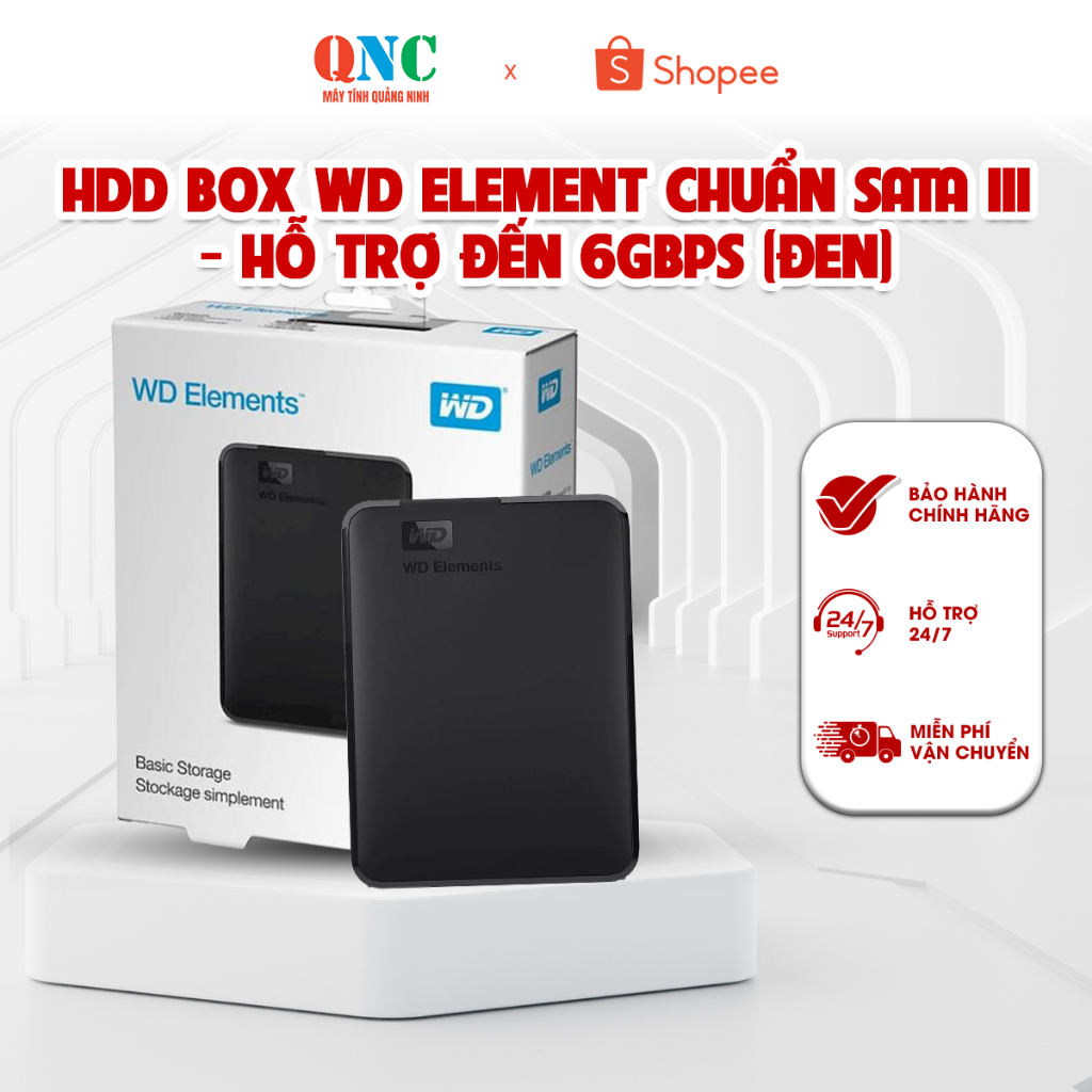 HDD Box WD Element chuẩn SATA III - Hỗ trợ đến 6Gbps (Đen) | Shopee ...