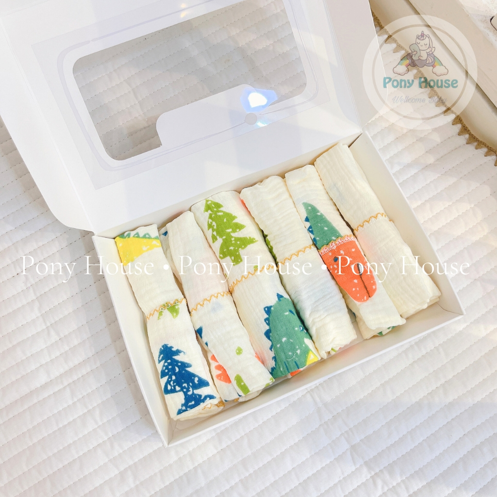 Khăn Sữa Boona - Set 6 Khăn Xô Muslin Siêu Mềm, Mịn Rửa Mặt, Tắm Cho Bé Sơ Sinh | Shopee Việt Nam