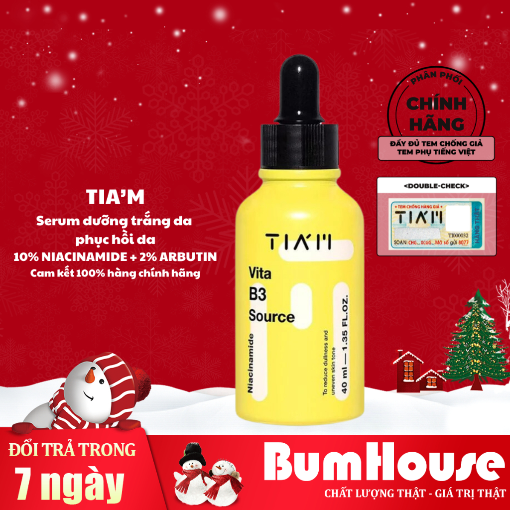 [HÀNG CÔNG TY - TEM PHỤ] Serum Tiam 10% Niacinamide + 2% Arbutin Dưỡng Trắng Phục Hồi Cho Da Dầu ...