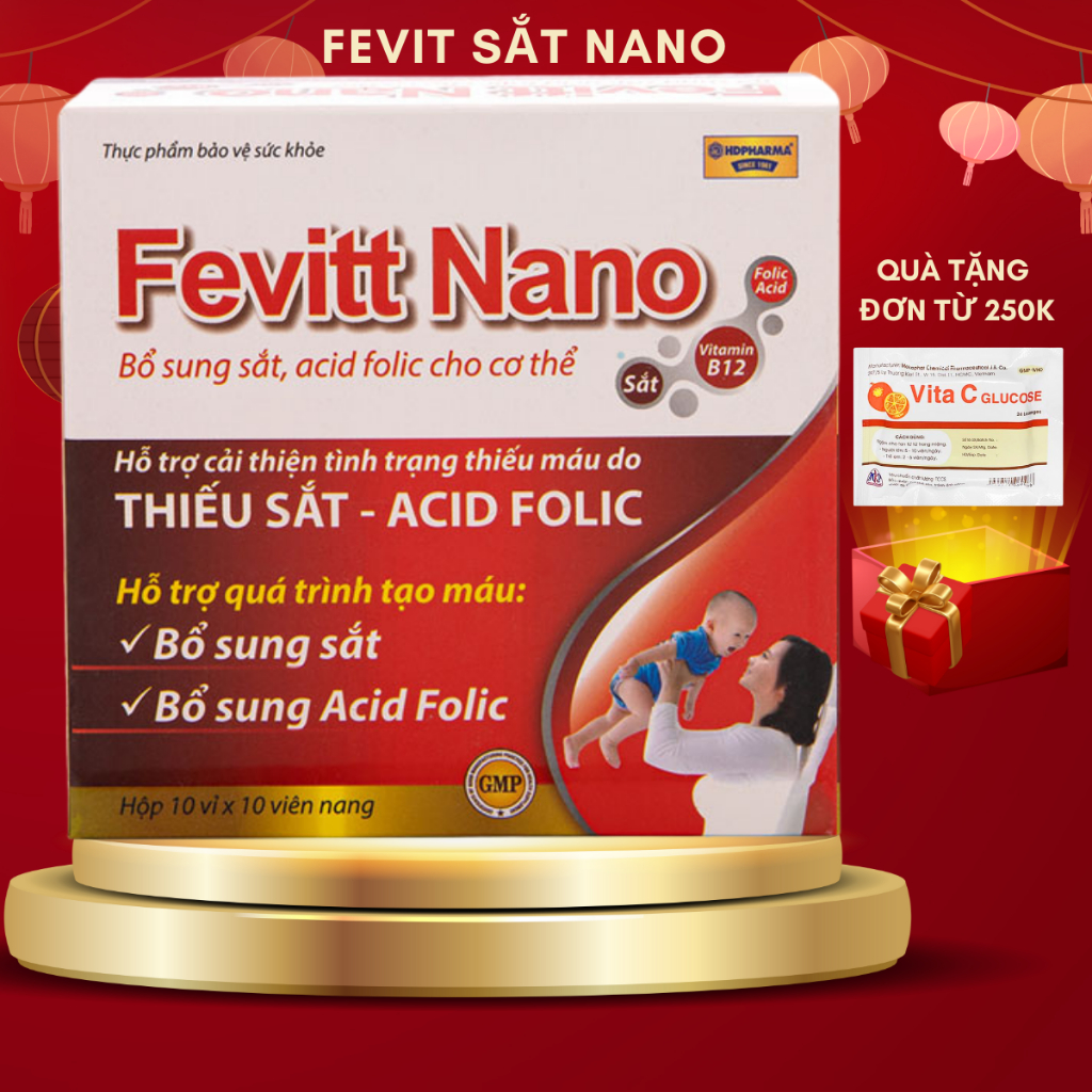 Viên uống bổ sung sắt Fevit Nano bổ máu, cải thiện tình trạng thiếu máu ...