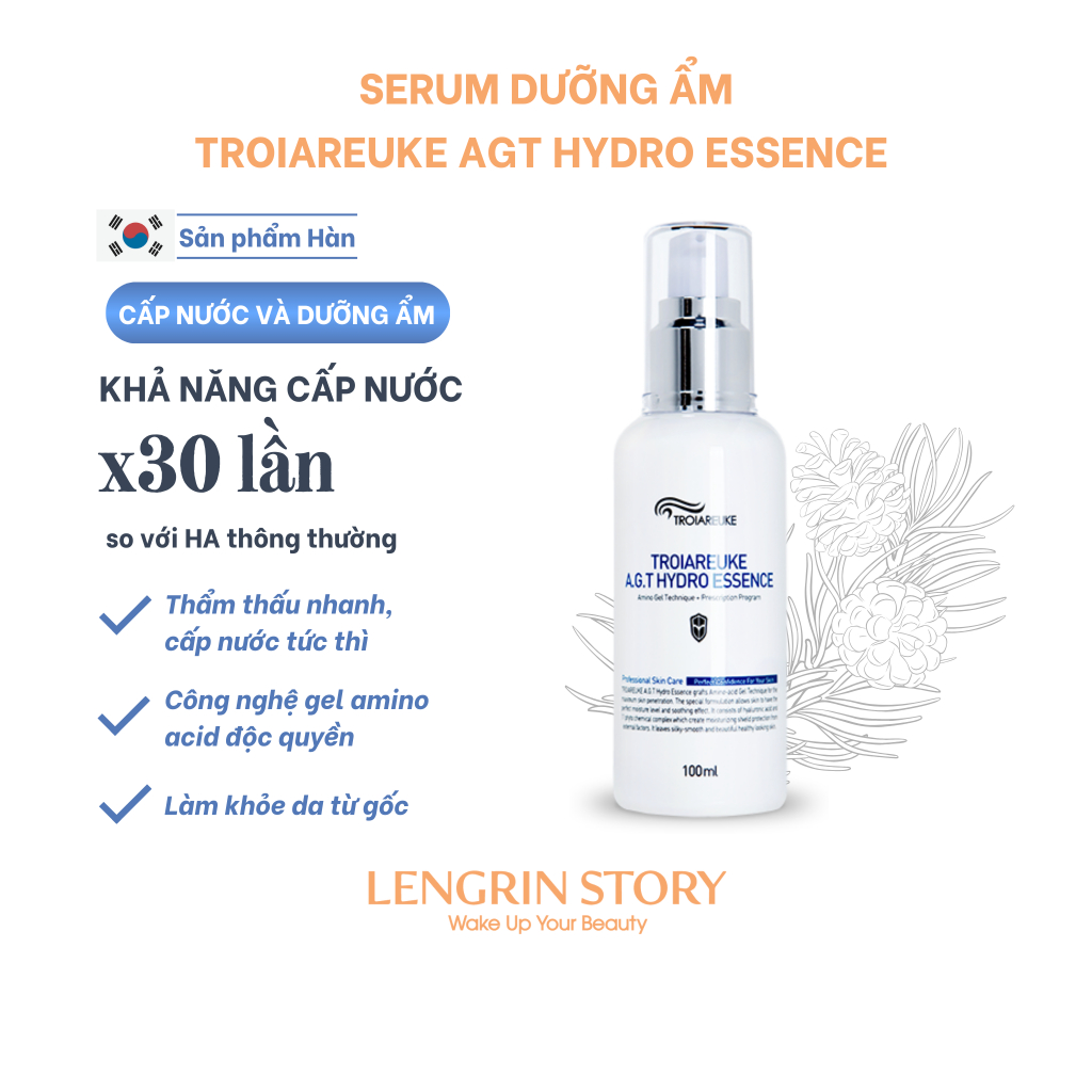 Tinh Chất Dưỡng Troiareuke AGT Hydro Essence Serum Cấp Nước Dưỡng Ẩm Giúp Da Mịn Màng Săn Chắc ...