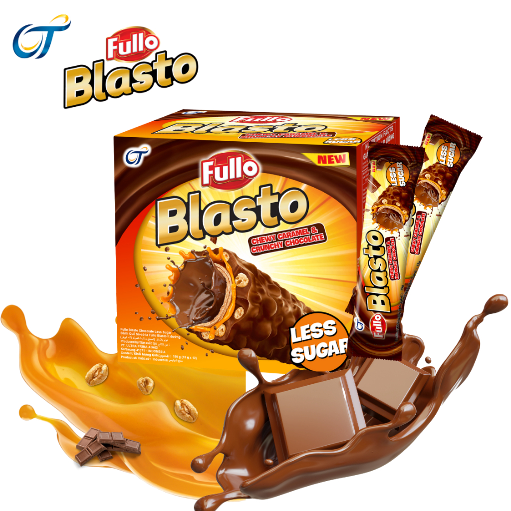 [ÍT ĐƯỜNG] Fullo Blasto Less Sugar - Bánh Quế Fullo Blasto Sôcôla Ít đường 180gr (15g x 12 thanh ...