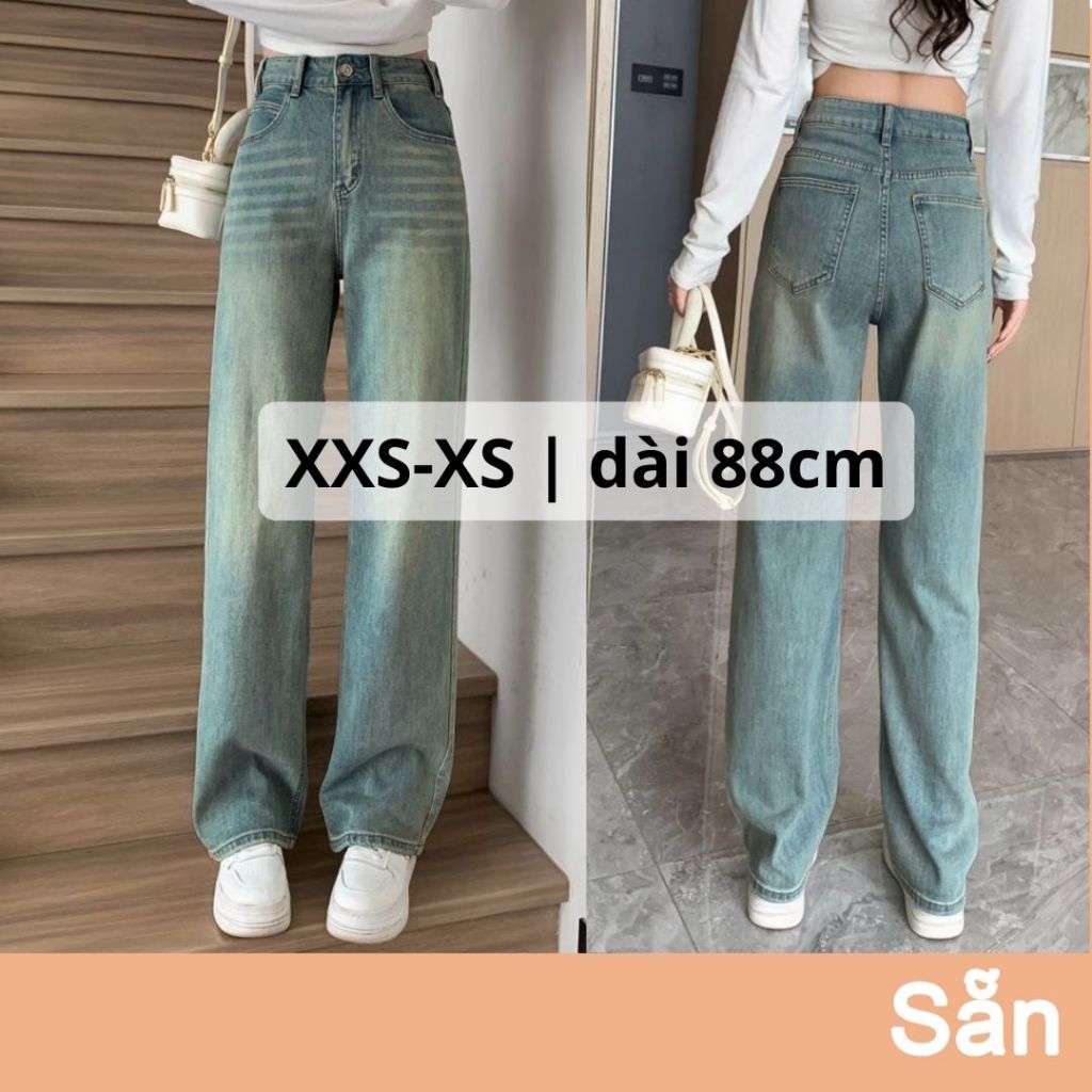 Quần jean size nhỏ XXS/XS ôngs suông, eo từ 58cm, dài 88cm dành cho nữ thấp nhỏ | Shopee Việt Nam