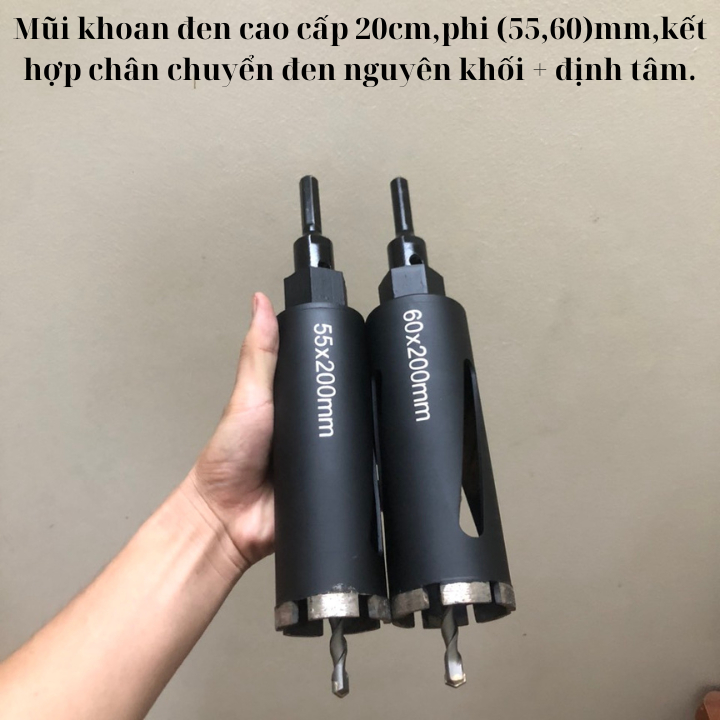 Mũi khoan rút lõi betong cốt sắt phi (55- 60) x200mm có định tâm | Shopee Việt Nam