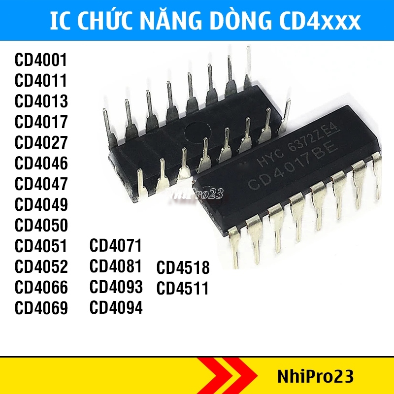 IC Đếm các loại CD4017 CD4511 CD4518 CD4093 và nhiều giá trị khác | Shopee Việt Nam