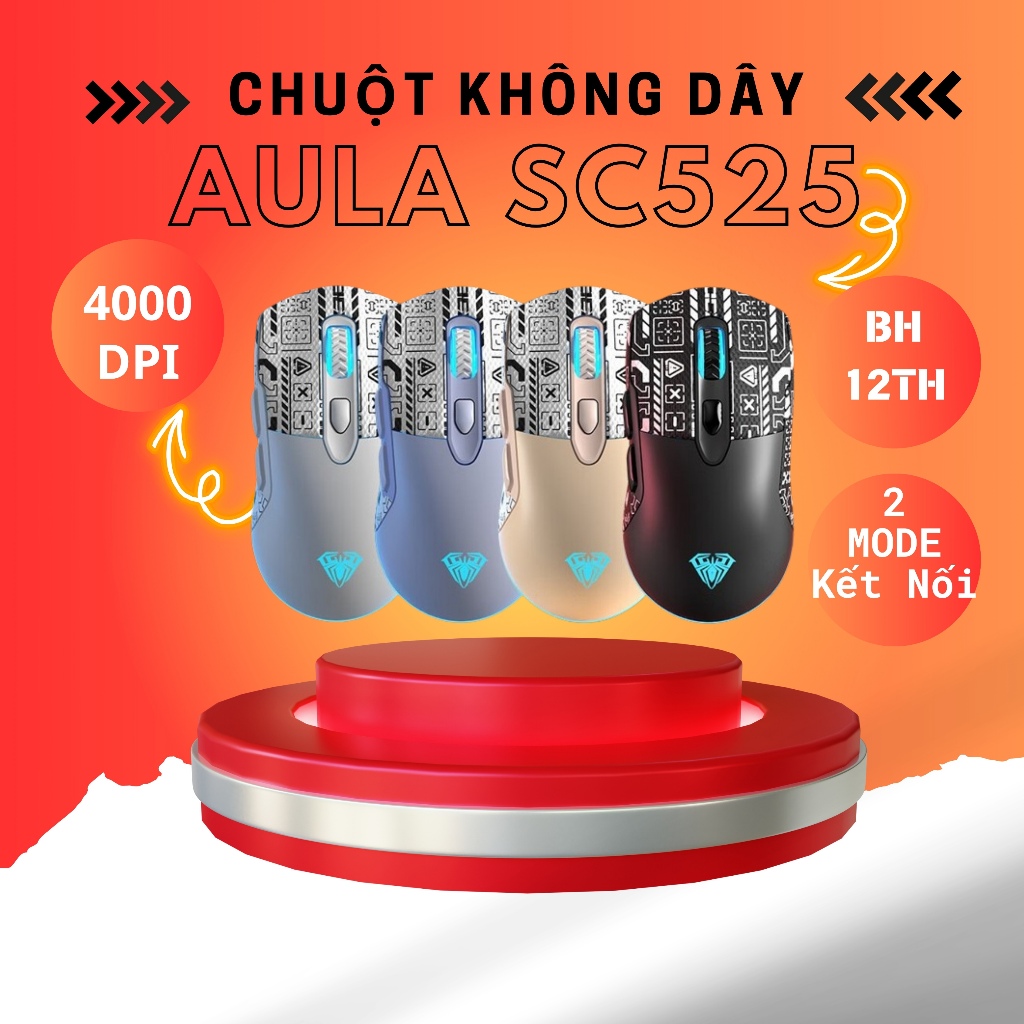 Chuột Không Dây gaming Bluetooth Aula SC525 DPI 4000 Bảo Hành 12 Tháng Chính Hãng | Shopee Việt Nam