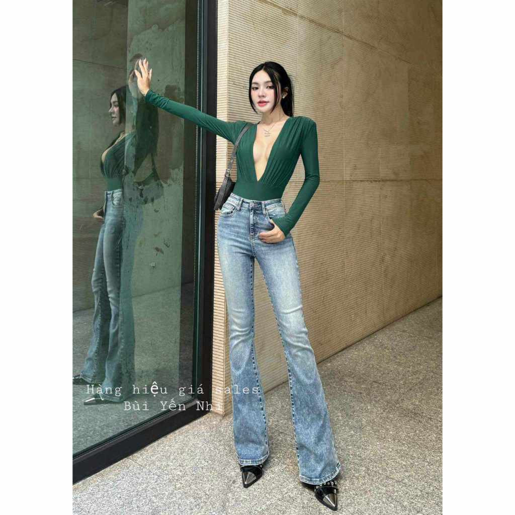 a297 body suit tay dài cổ v f21 | Shopee Việt Nam