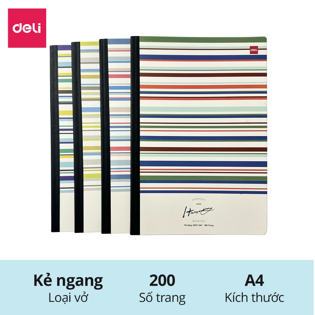 Vở Kẻ Ngang Học Sinh Deli - Vở A4 200 260 Trang - Tập Kẻ Ngang Giấy Dày Ghi Chép Bài, Học Sinh ...