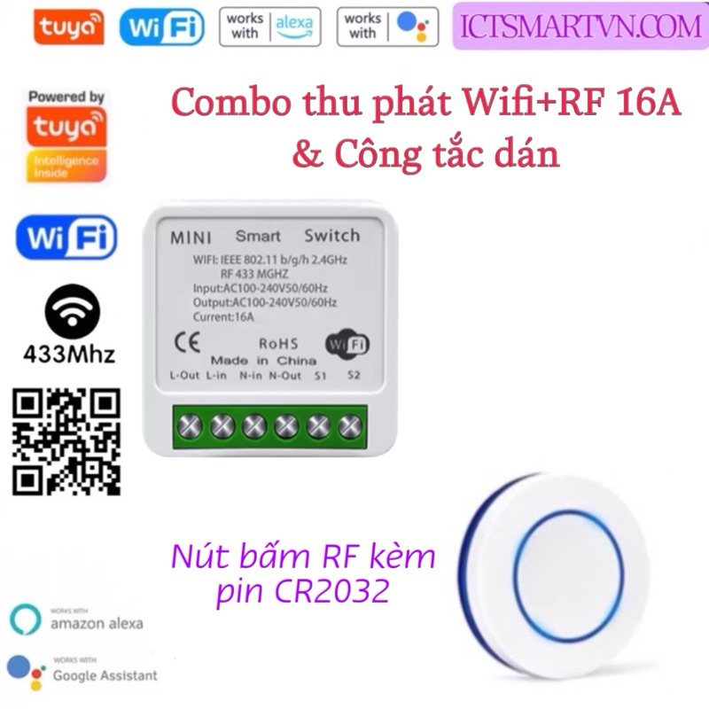 Công tắc RF/ Wifi + RF 433Mhz Tuya. Các loại remote, công tắc dán | Shopee Việt Nam
